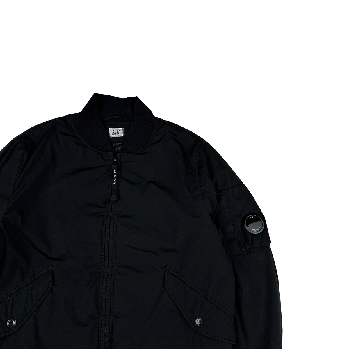 CP Company Black Nycra Quilted Lined Bomber Jacket - Large – Mat's Island