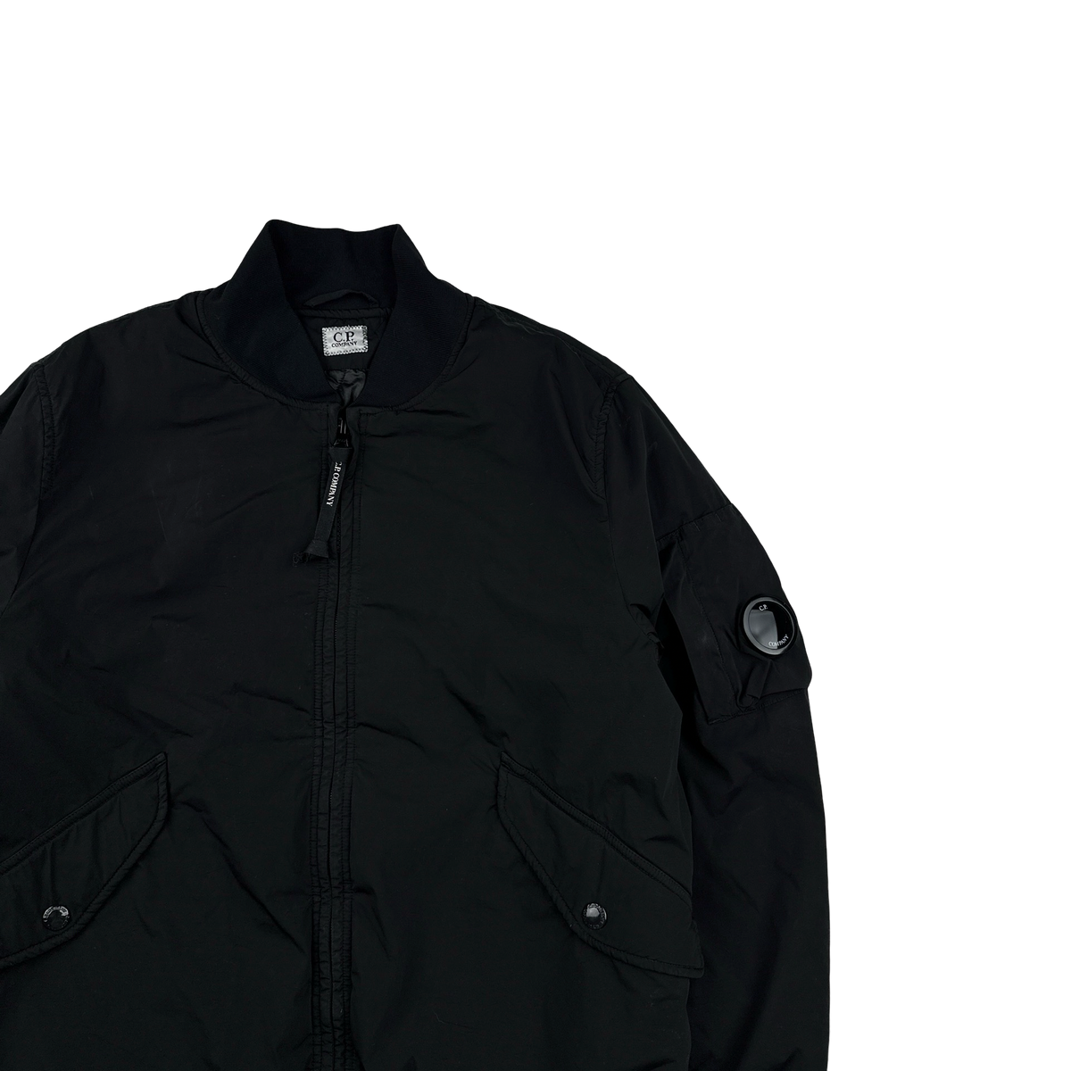 CP Company Black Nycra Quilted Lined Bomber Jacket - Large – Mat's Island