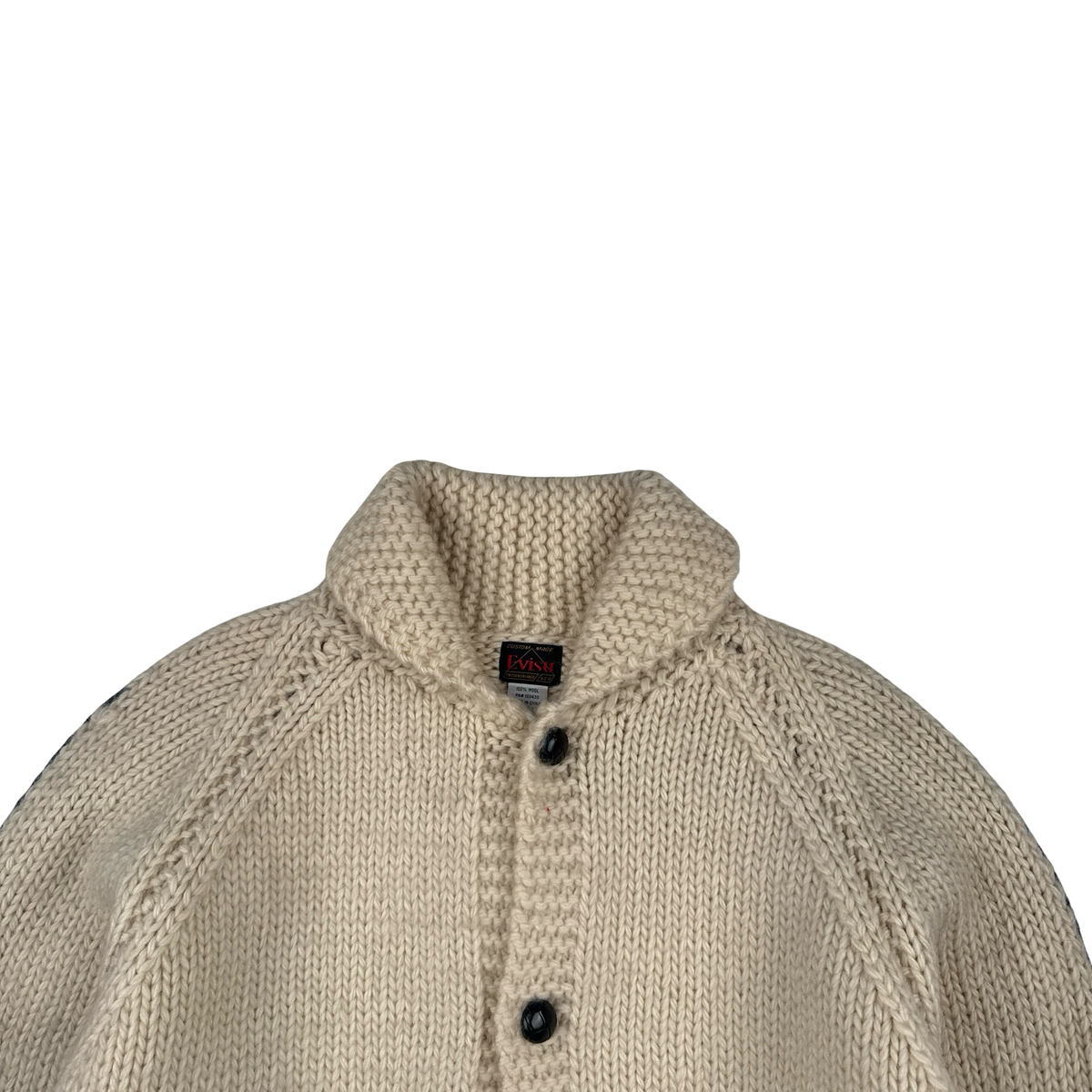 Evisu 2000s Beige Wool Logo Buttoned Knitted Cardigan - Large – Mat's ...