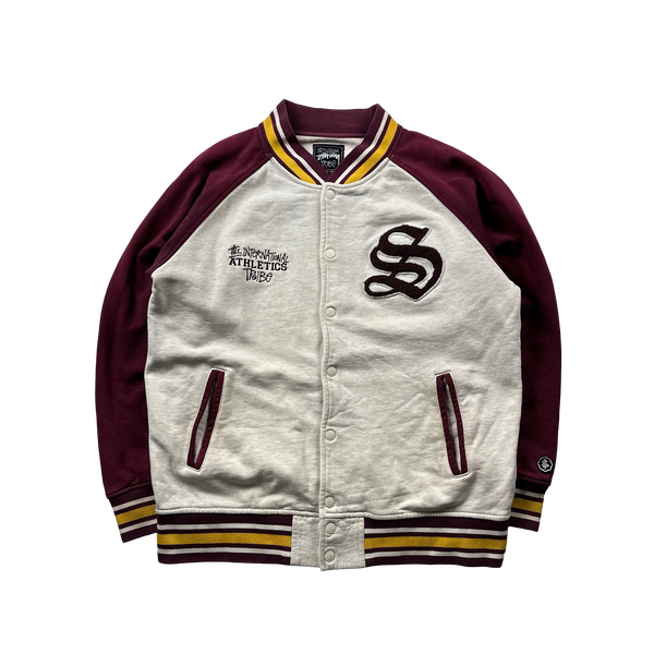Stussy Red Patched Varsity Jacket - Large – Mat's Island