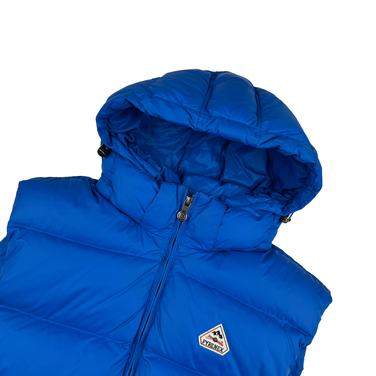 Pyrenex Blue Pure French Down Hooded Puffer Gilet Jacket - Large – Mat ...