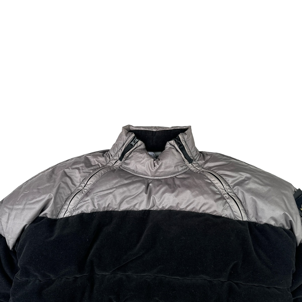 Stone Island 2018 Grey Cotton Velvet Down TC Reverse Lamy Flock Puffer ...