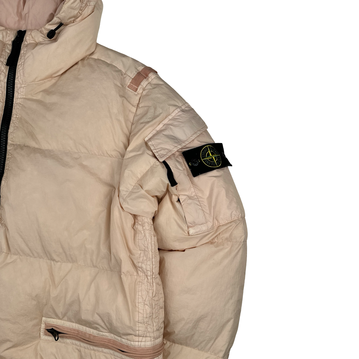 Stone Island 2022 Peach Crinkle R-NY Down Puffer Jacket - Large – Mat's ...