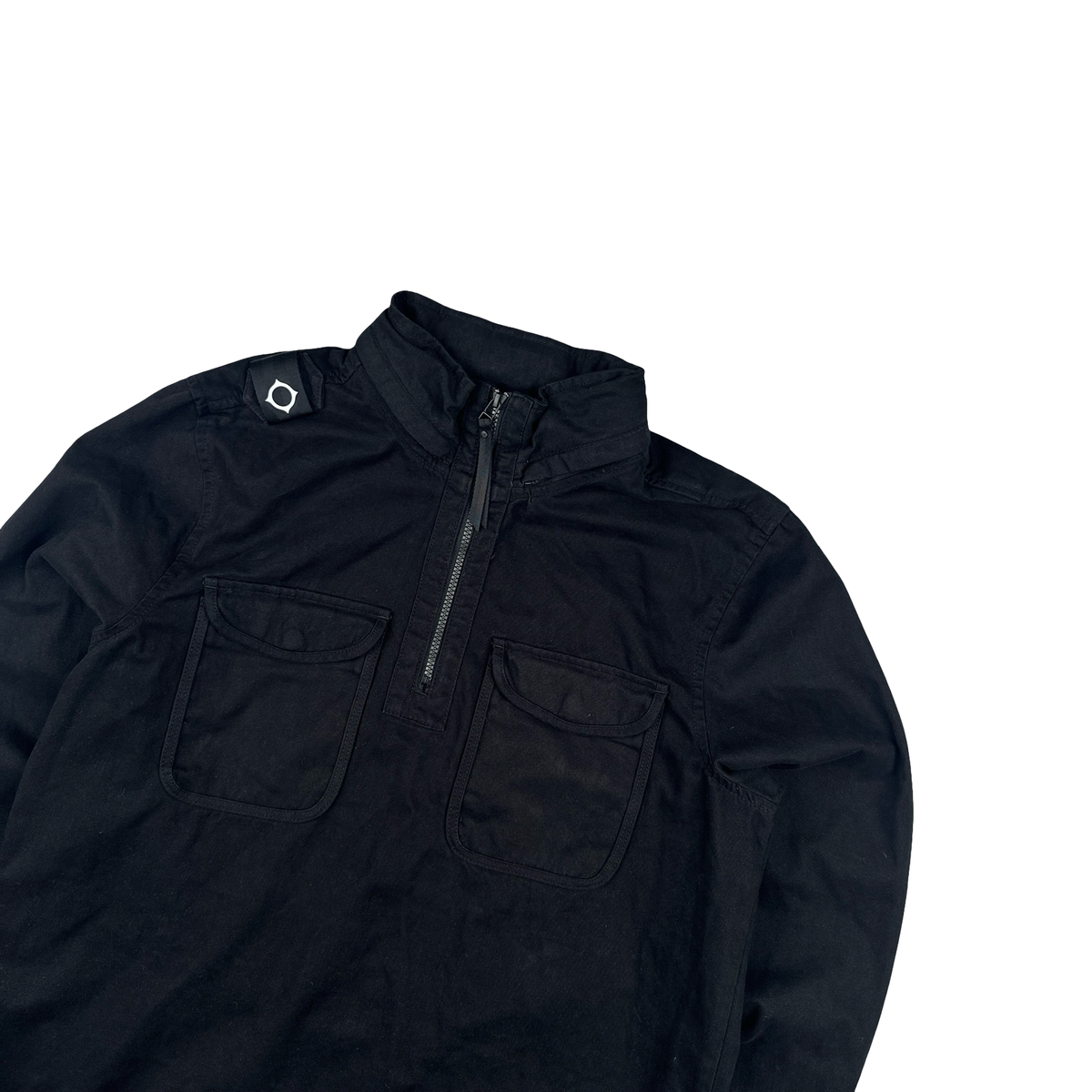 Ma Strum Black Quarter Zip Pullover Smock Overshirt - Small – Mat's Island