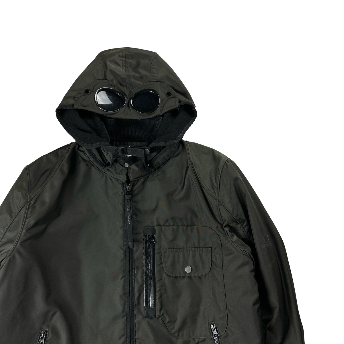 CP Company Dark Green Multi Pocket Nylon Wool Lined Goggle Jacket - XL ...