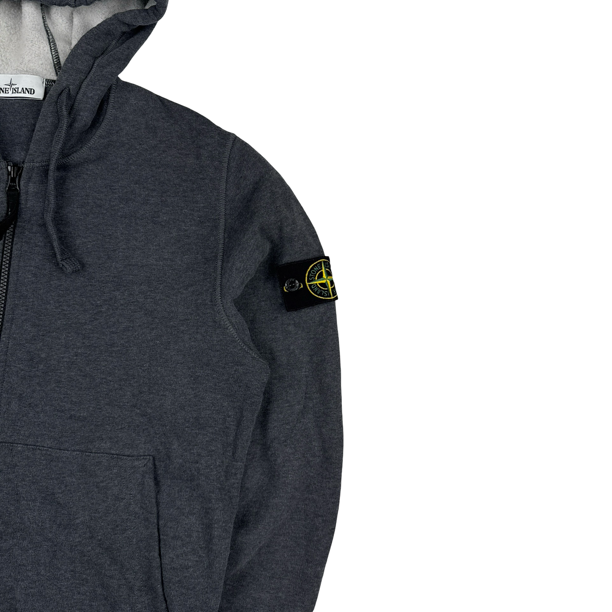 Stone Island 2020 Grey Zipped Cotton Hoodie - Medium – Mat's Island