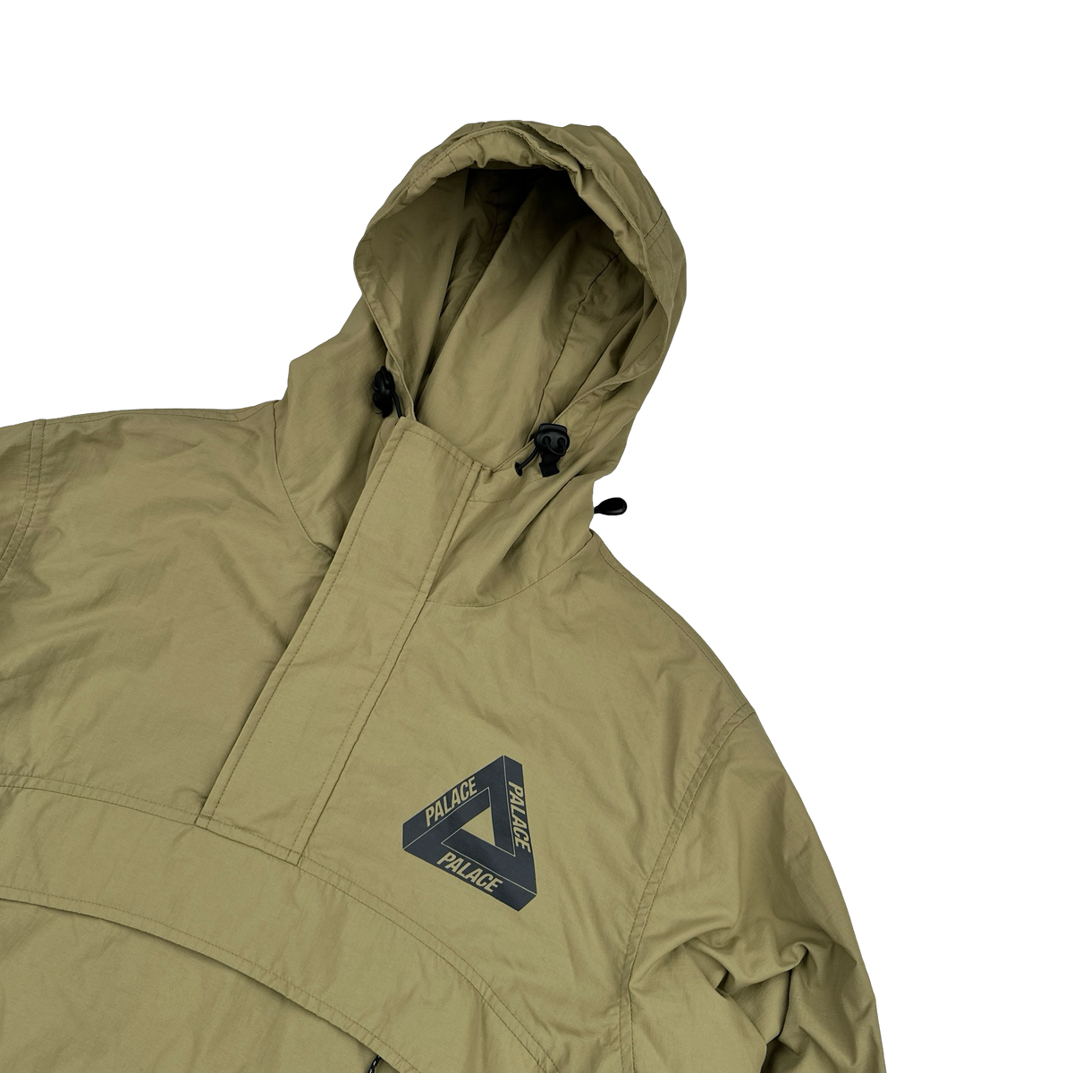 Palace SB Tan Spellout Logo Ripstop Pullover Windbreaker Jacket - Medi ...