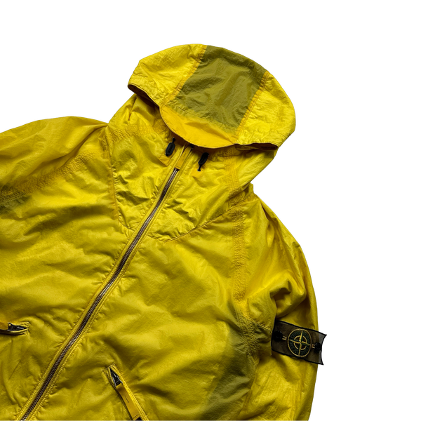 Stone Island 2009 Yellow Archive Mesh Badge Hyperlight Hooded Jacket ...