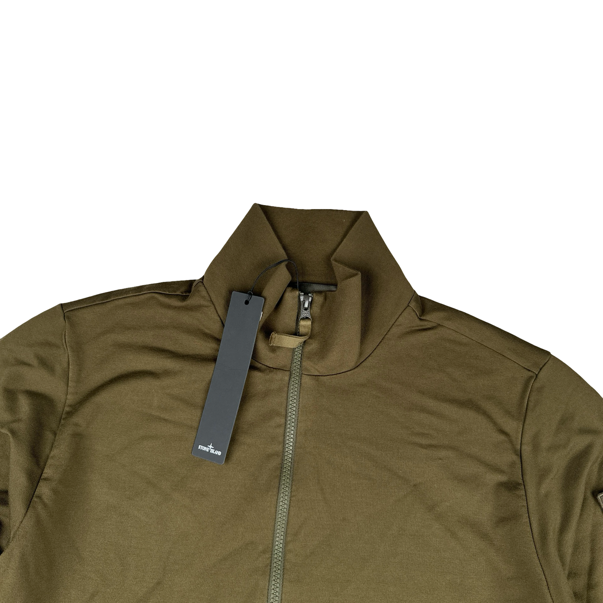 Stone Island 2022 Khaki Ghost Stretch Cotton Zipped Jumper - Medium ...