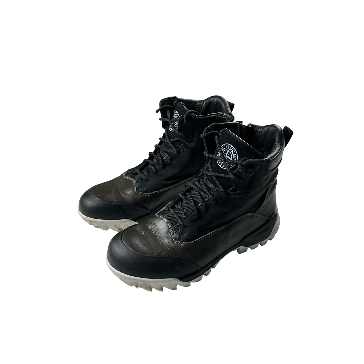 Stone Island X Diemme Black Leather Combat Boot - UK 10 – Mat's Island