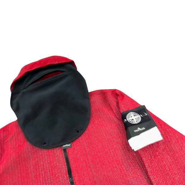 Stone Island 2022 Red Needle Punched Reflective Balaclava Jacket - Sma ...