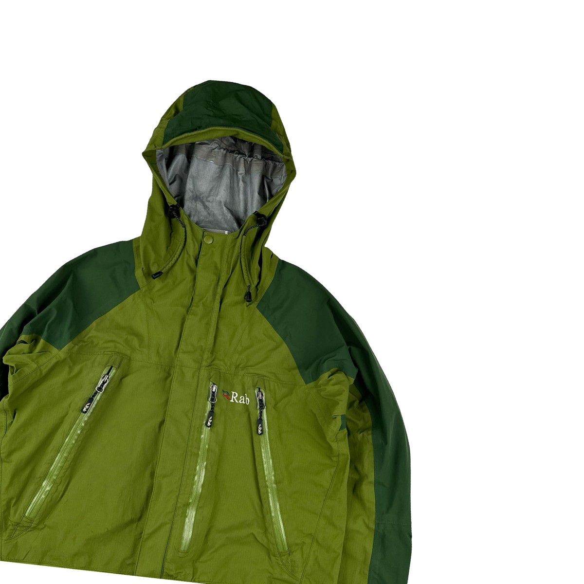 RAB Extreme Moss Green Event Zipped Waterproof Rain Jacket - Medium ...