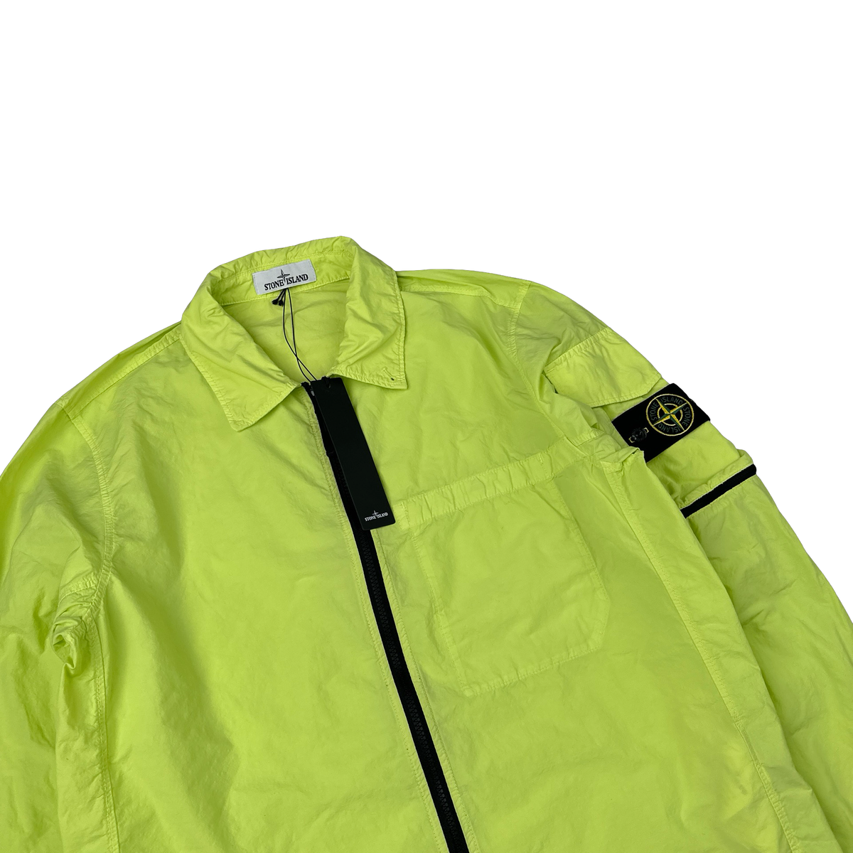 Stone Island 2022 Yellow Naslan Light Zipped Overshirt - Large – Mat's ...