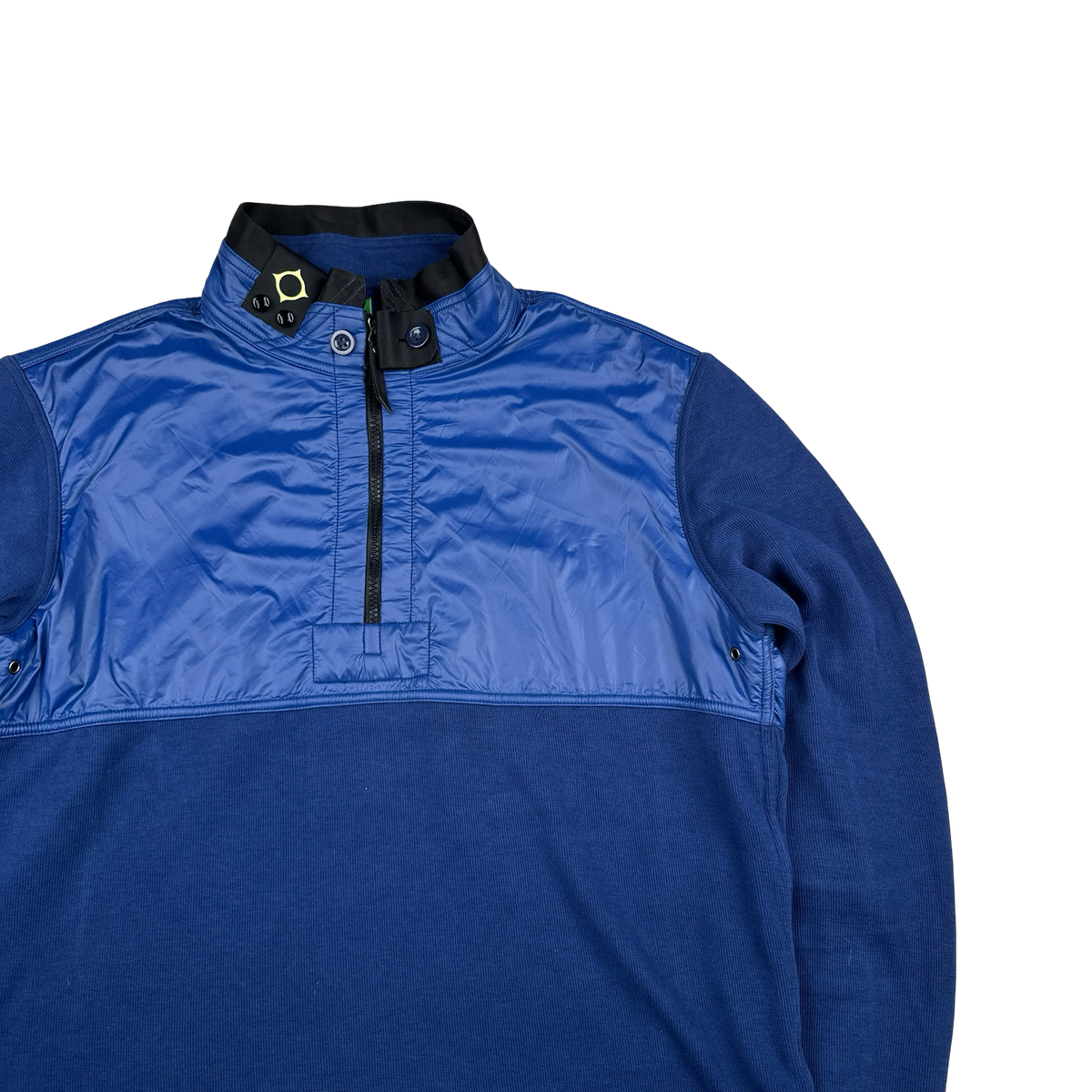 Ma Strum Blue Neck Tag Panelled Jumper - Large – Mat's Island