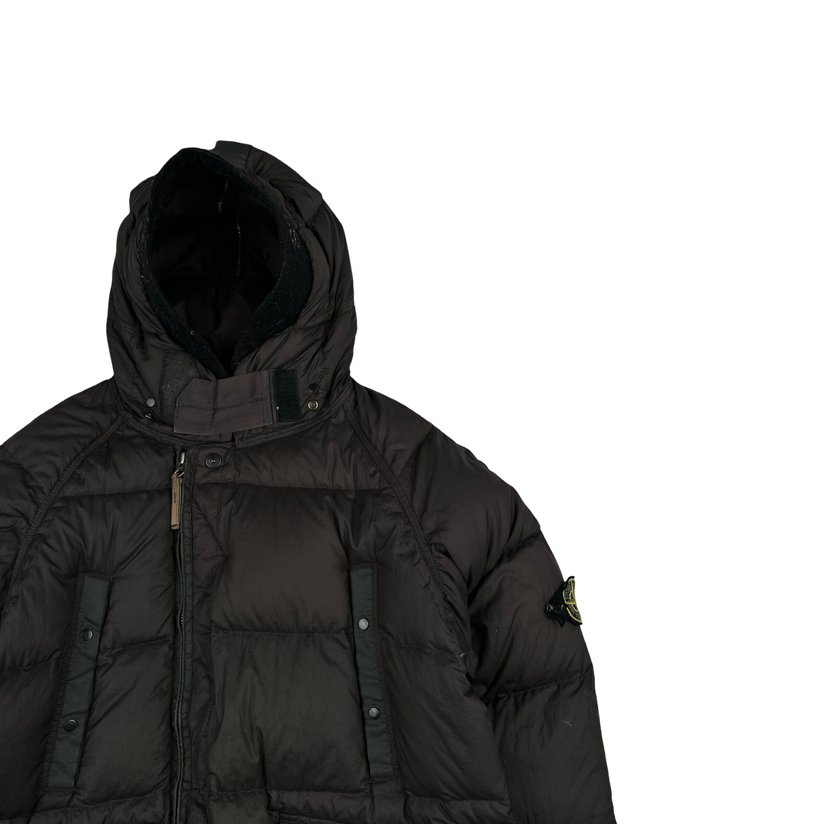 Stone Island 2005 Charcoal Vintage Mesh Badge Zip Opaque Nylon Tela Do ...