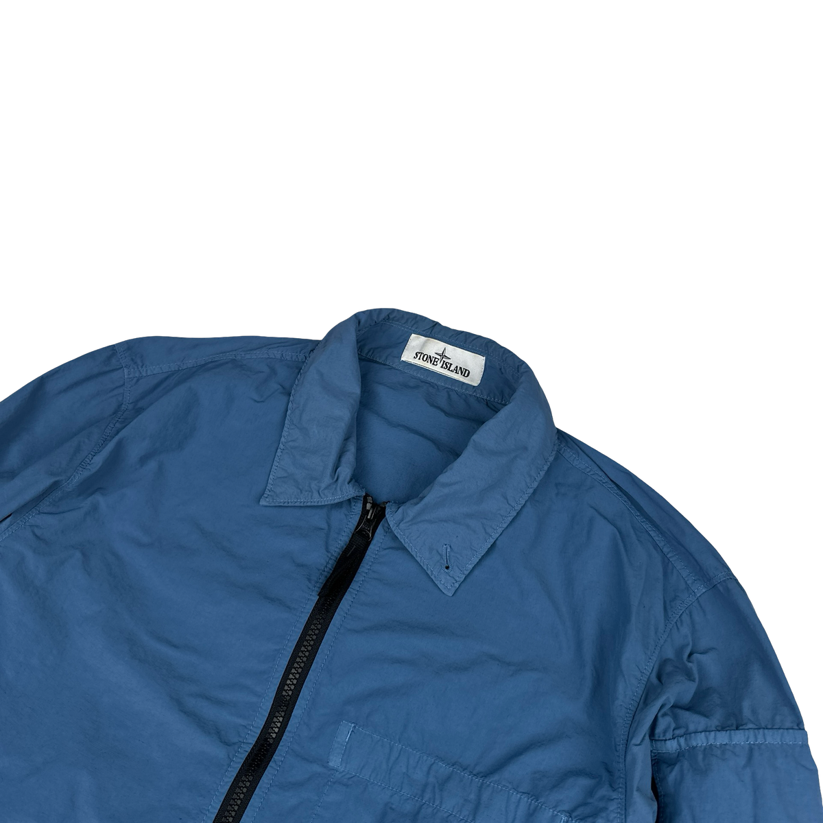 Stone Island 2022 Blue Naslan Light Zipped Overshirt - Medium – Mat's ...