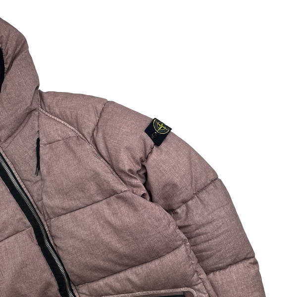 Stone Island 2018 Pink Lino Resinato Down TC Hooded Puffer - Large ...