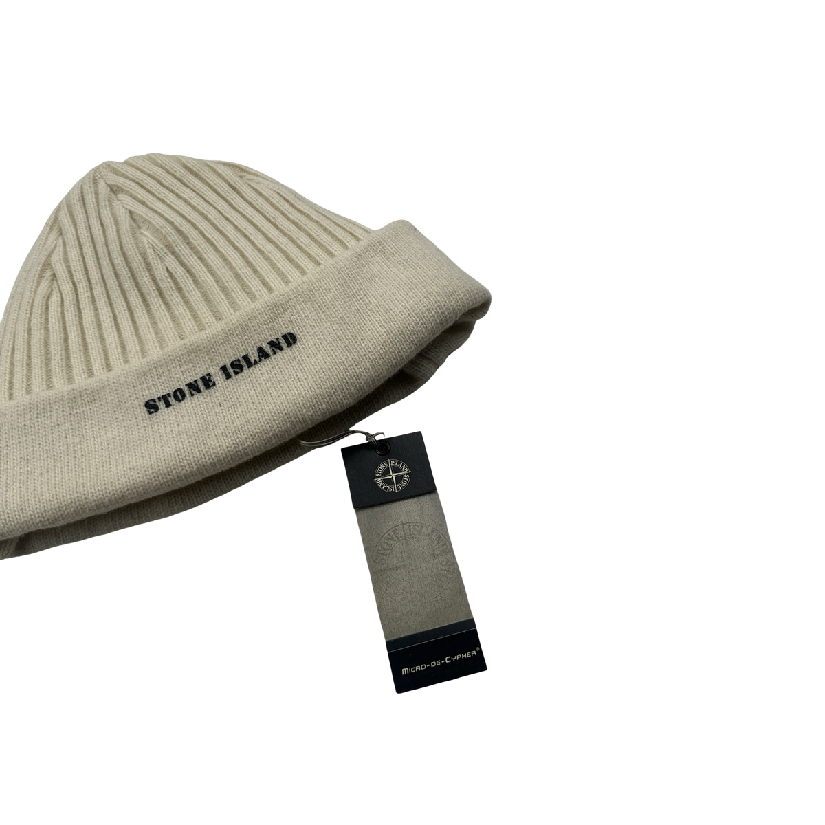 Stone Island 2000s Cream Wool Spellout Beanie – Mat's Island