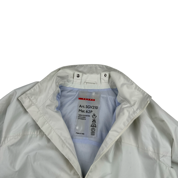 Prada Red Neck Tab White Convertible Goretex Prototype Zipped Jacket ...
