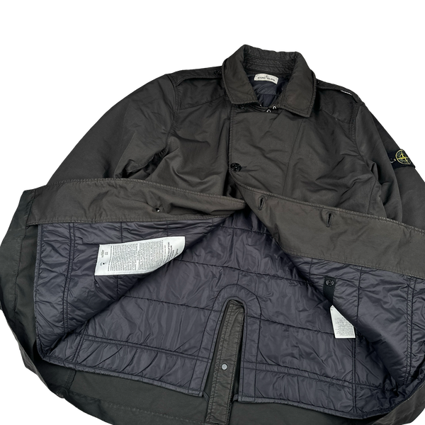 Stone Island 2017 Charcoal Grey David TC Primaloft Lined Long Jacket ...