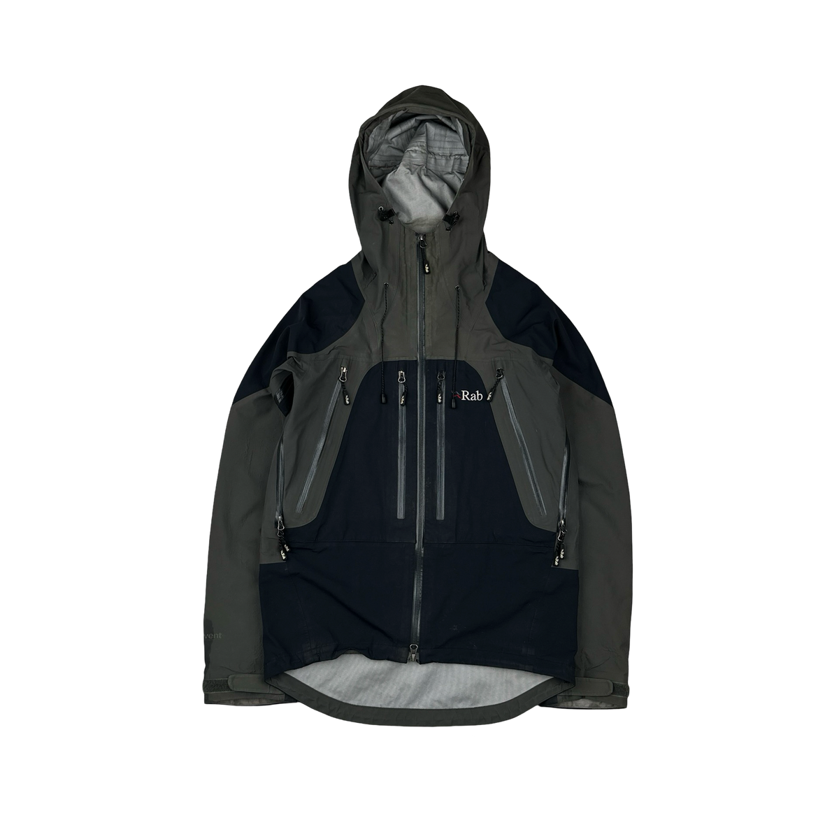 RAB Extreme Navy/Grey Event Zipped Waterproof Rain Jacket - Small – Mat ...