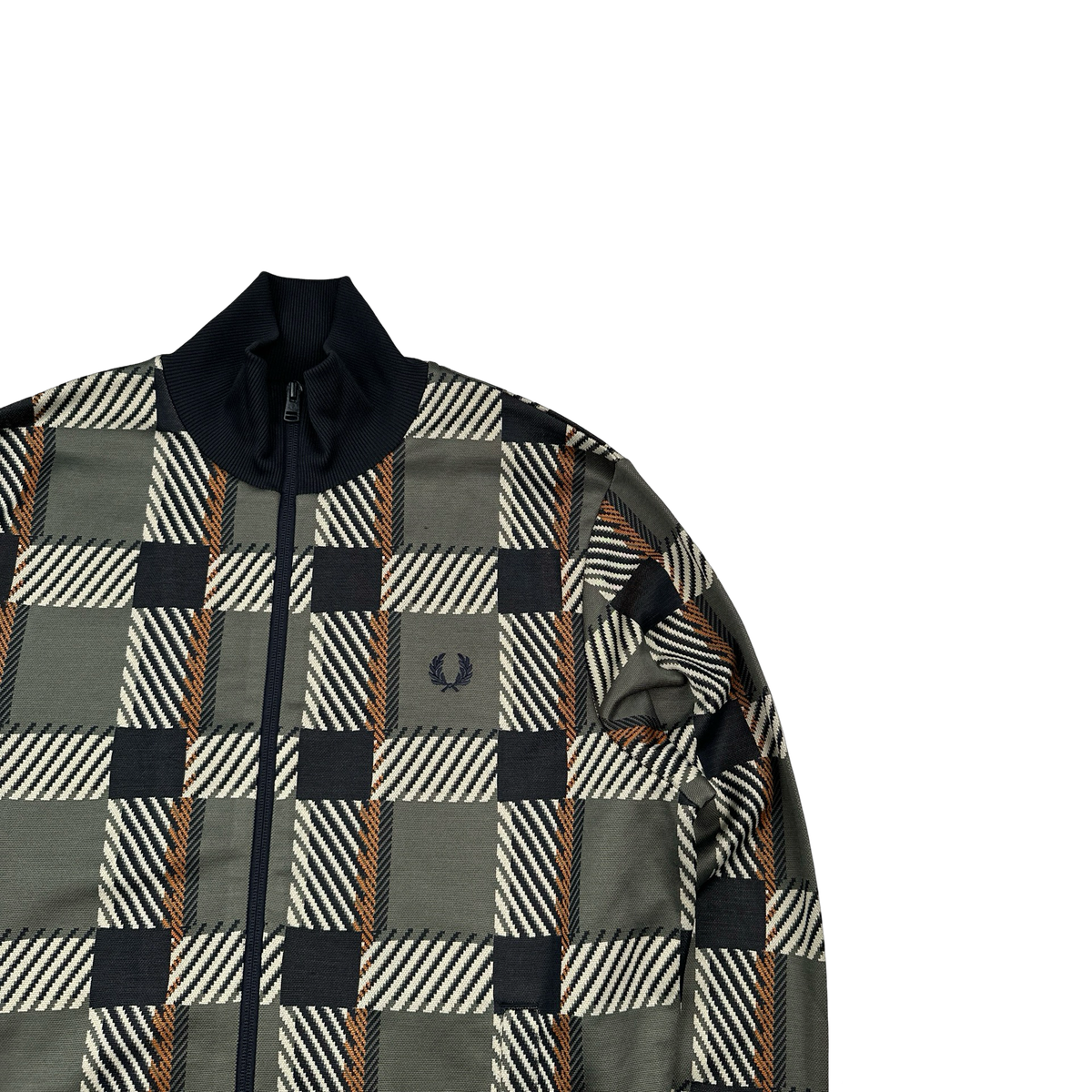 Fred Perry Checked Patterned Zipped Track Top - Medium – Mat's Island