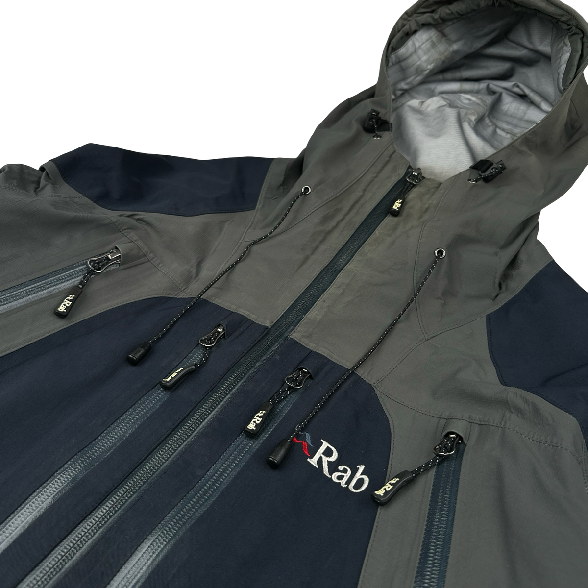 RAB Extreme Navy/Grey Event Zipped Waterproof Rain Jacket - Small – Mat ...