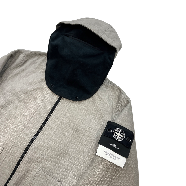 Stone Island 2022 Beige Needle Punched Reflective Balaclava Jacket - L ...