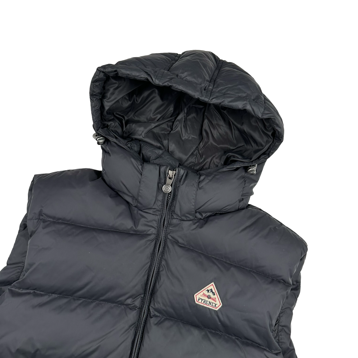 Pyrenex Black Pure French Down Hooded Puffer Gilet Jacket - Large – Mat ...