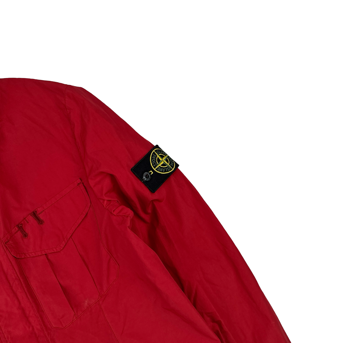 Stone Island 2008 Red Nylon Resin Coated Zipped Overshirt Jacket - Med ...