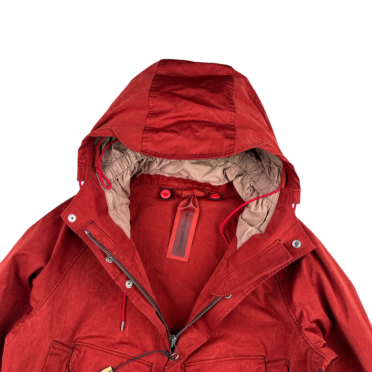 Ten C Red Chest Pocket Lined Hood Tempest Anorak Jacket - Large – Mat's ...