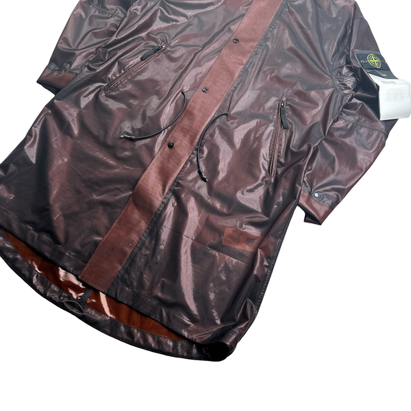 Stone Island 2024 Rust Metallic Run Proof Nylon Hooded Jacket - Large ...