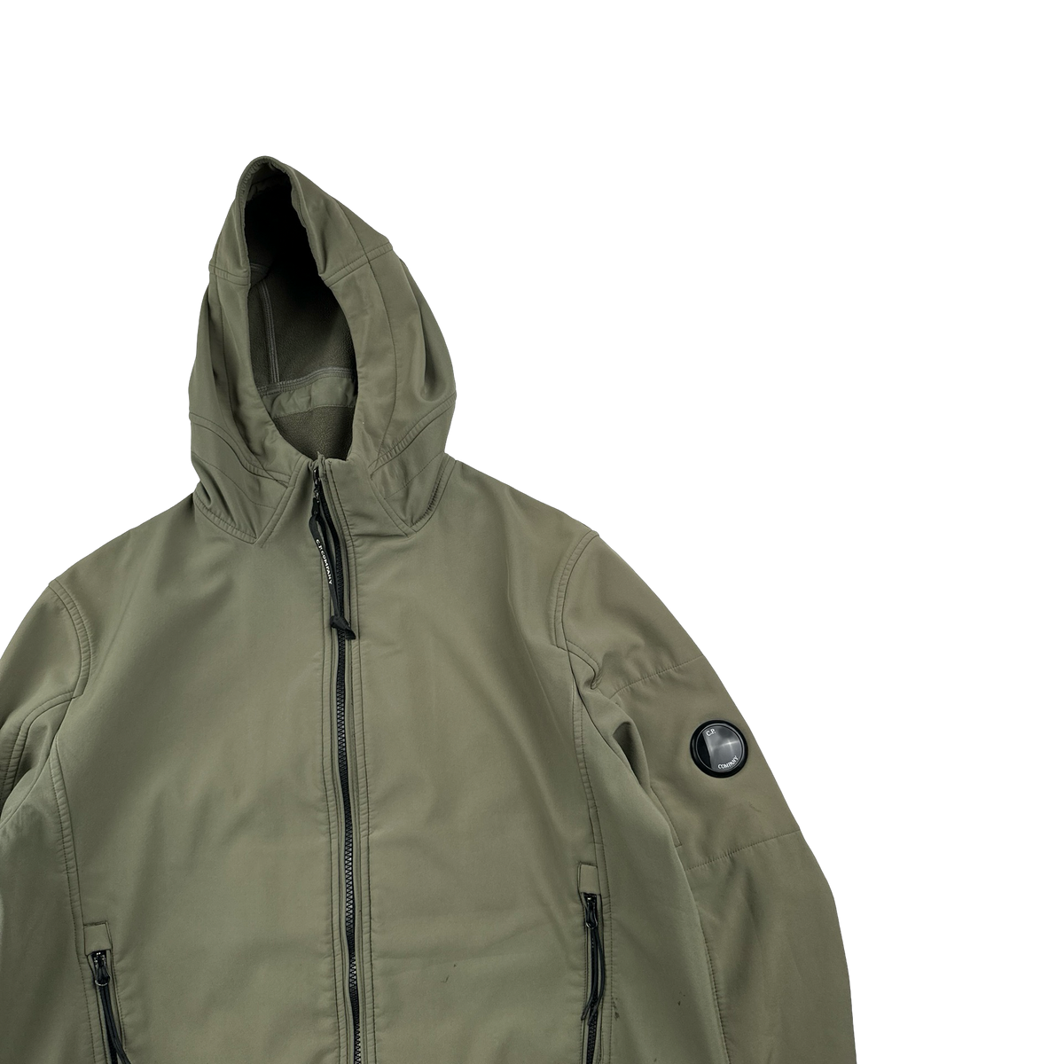 CP Company Khaki Green Fleece Lined Soft Shell Jacket - Large – Mat's ...