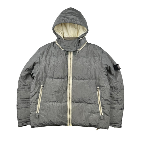 Stone Island AW2000 Hooded Silver Pure Metal Shell - XL Stone Island AW2000 Hooded Silver Pure Metal Shell - XL