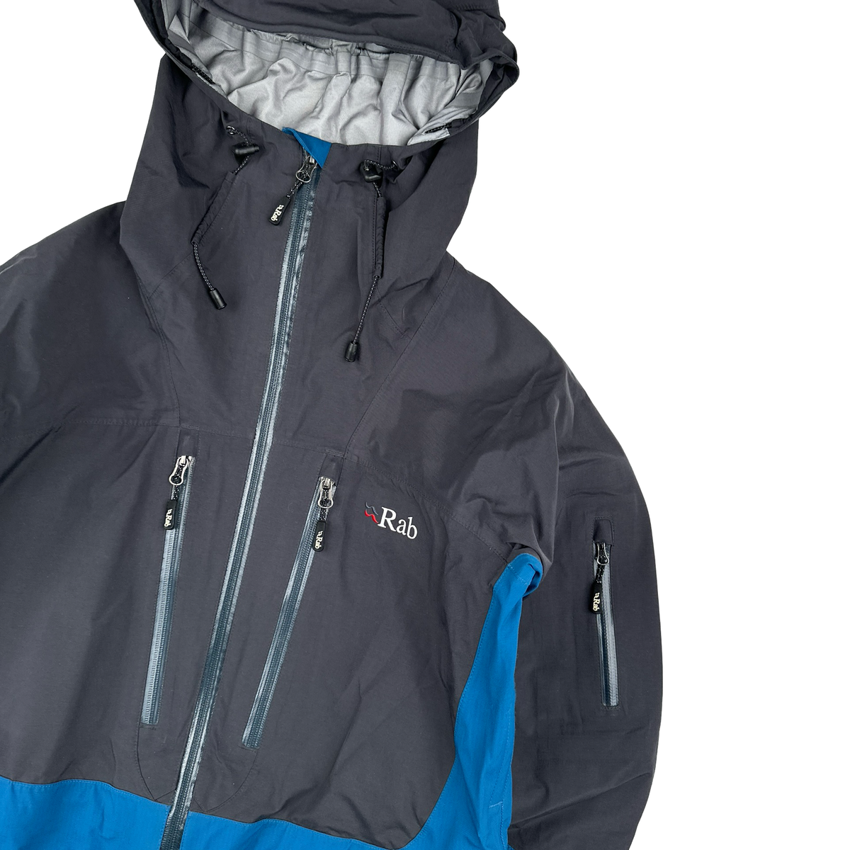 RAB Extreme Blue/Grey Event Zipped Waterproof Rain Jacket - Medium ...